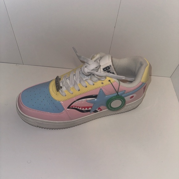 Bape | Shoes | Pink And Yellow Bapestas Size 9 Used But Still Looks ...